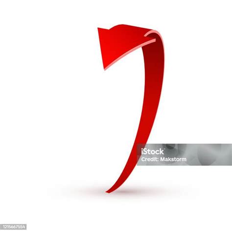 현실적인 빨간색 소용돌이 화살표입니다 흰색 배경의 벡터 그림입니다 3차원 형태에 대한 스톡 벡터 아트 및 기타 이미지 3차원 형태 가격 각도 Istock