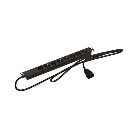 Горизонтальный блок розеток Hyperline She19 8sh 2 5iec для 19 шкафов 8 розеток Schuko кабель