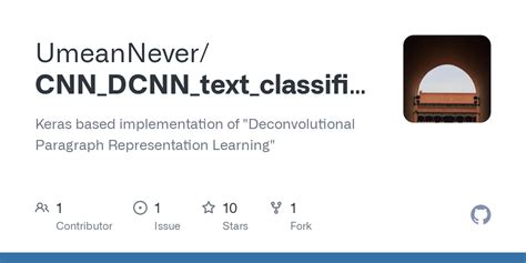GitHub UmeanNever CNN DCNN Text Classification Keras Based