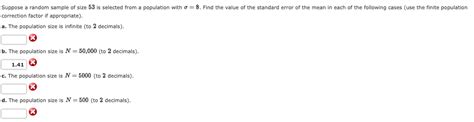 solved suppose a random sample of size 53 is selected from a