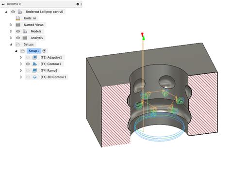 Fusion Help How To Use A Lollipop Slot Mill Tool To Mill Undercuts In Fusion Manufacture