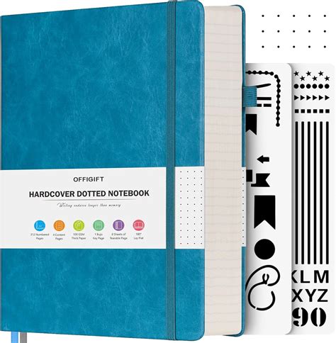 Bullet Dotted Journal Notebook 312 Numbered Pages A5 Hardcover Leather