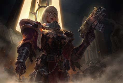 Kilart Adepta Sororitas Imperium Of Man Warhammer 40k Silver Hair 1girl Armor