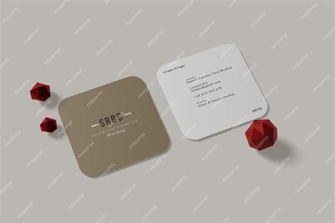 전면 및 후면 사각형 명함 목업 프리미엄 Psd 파일