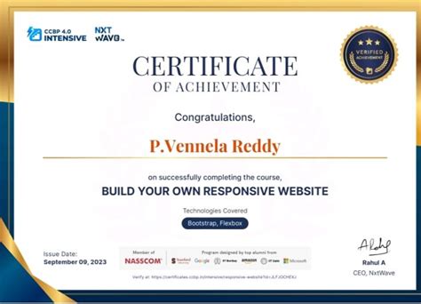 Vennela Reddy On Linkedin Nxtwave Nxtwaveccbp Html Css Bootstrap