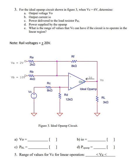 Solved 3 For The Ideal Opamp Circuit Shown In Figure 3 Chegg Com