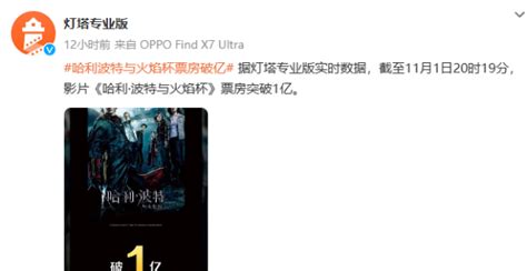电影《哈利·波特与火焰杯》重映票房破亿 腾讯新闻
