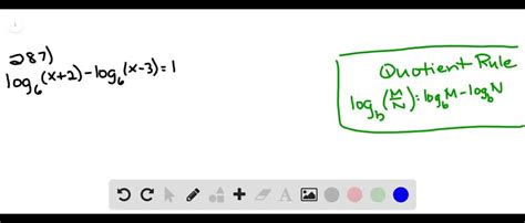 Solveduse The Quotient Rule For Logarithms To Find All X Values Such