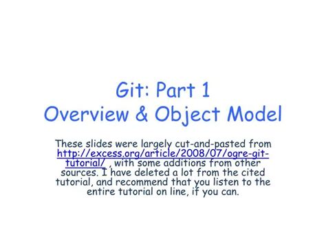 Ppt Git Part 1 Overview And Object Model Powerpoint Presentation Id