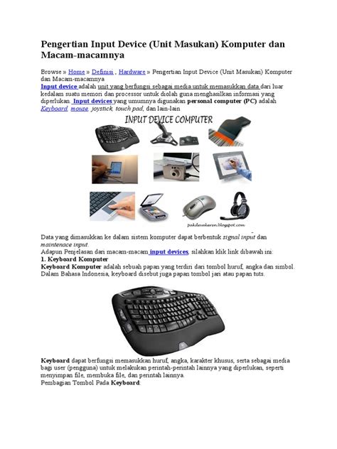 Pengertian Input Device 2 Pdf