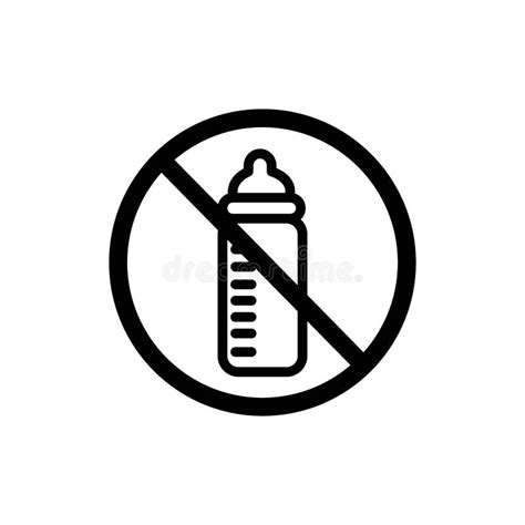 Icono De La Botella De Alimentación Prohibida Stock De Ilustración