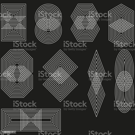 모양 선 볼륨 스케치 도면 기하학적 모양 벡터 그림입니다 검은색에 대한 스톡 벡터 아트 및 기타 이미지 검은색 음파 3