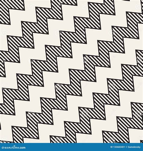 Vector Seamless Zigzag Line Pattern Abstract Stylish Geometric Background Repeating Lattice