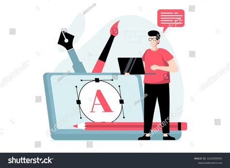 Ui Ux Design Concept People Scene Stock Vector Royalty Free Shutterstock