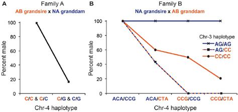 Relationships Between Sex Phenotype And Haplotype On Chr 3 And 4 A