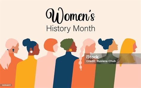 여성 역사의 달 다양한 연령 국적 및 종교의 여성들이 함께 모입니다 벡터 여성 역사의 달에 대한 스톡 벡터 아트 및 기타 이미지 여성 역사의 달 다양성 축하 Istock