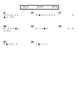 Evaluating Algebraic Expressions Variables Riddle Worksheet Matching