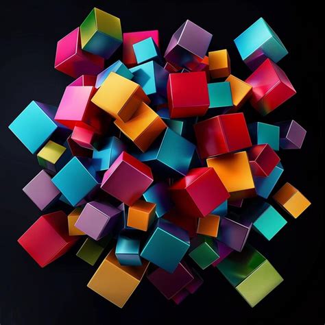 3d Abstract Cubes Colorful Arrangement Dynamic Modern Vibrant Premium Ai Generated Image