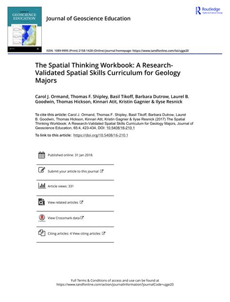 Pdf The Spatial Thinking Workbook A Research Validated Spatial