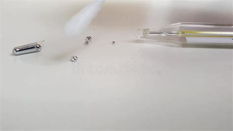 Mercury Thermometer Broken Close Up On White Background Remove Mercury Stock Video Video Of