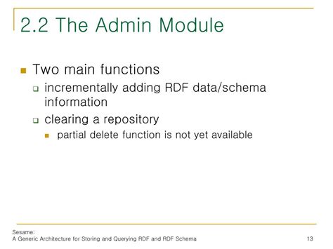 Ppt Sesame A Generic Architecture For Storing And Querying Rdf And