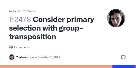 Consider Primary Selection With Group Transposition · Issue 2478