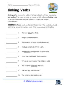 Types Of Verbs Worksheets Parts Of Speech 15 Worksheets Com