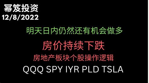 第718期「幂笈投资」今天反抽，明天日内仍然还有机会做多 现在是做空房地产的时候吗？房价持续下跌，房地产板块个股如何操作？ Qqq