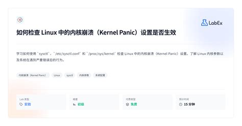 如何检查 Linux 中的内核崩溃（kernel Panic）设置是否生效 Labex