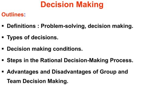 Problem Solving Anddecision Making Ppt