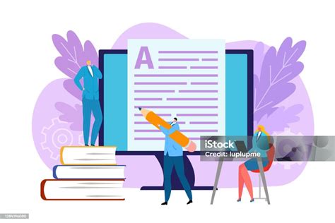 콘텐츠 크리에이터 컨셉 벡터 일러스트레이션 인터넷에서 양질의 콘텐츠를 만들고 블로그에 대한 기사를 작성합니다 사회적 커뮤니케이션