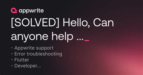 Solved Hello Can Anyone Help With This Error Threads Appwrite