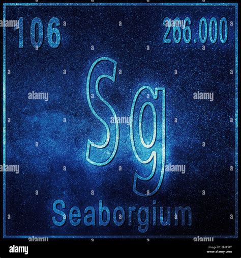 Seaborgium Chemical Element Sign With Atomic Number And Atomic Weight Periodic Table Element