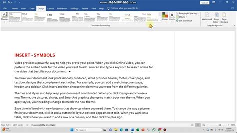 Design Tab Ms Word 2019 Youtube