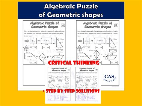 Algebraic Puzzle Of Geometric Shapes Critical Thinking Made By Teachers