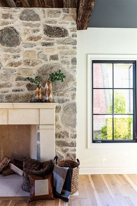 Stone Fireplace This Dramatic Stone Fireplace Creates Quite The Focal