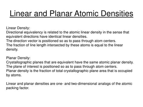 Ppt Linear And Planar Atomic Densities Powerpoint Presentation Free Download Id225470