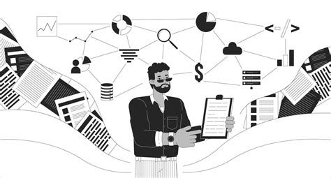 Data Analyst Skills Monochrome Illustration Concept 42394817 Vector Art At Vecteezy