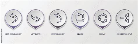 Infographic Template With Outline Icons Infographic For Arrows Concept Included Left Curve