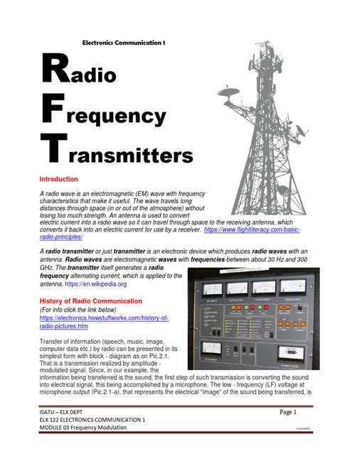 Elx 122 Module 4 Radio Frequency Transmitters Pdf Radio Transmitter