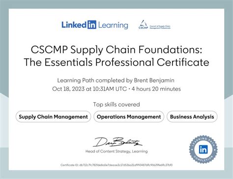 Brent Benjamin On Linkedin Certificate Of Completion