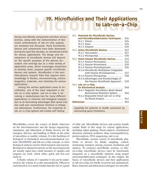 Pdf Springer Handbook Of Nanotechnology Microfluidics And Their Applications To Lab On A