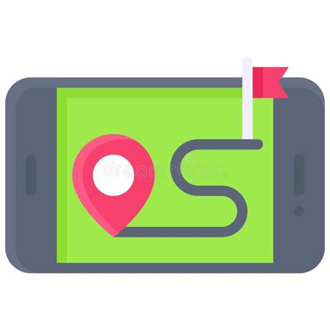 Route Map On Smartphone Icon Location Map And Navigation Vector Stock Vector Illustration Of