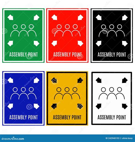Vector Illustration Grafic Of Assembly Point Signboard Stock Vector