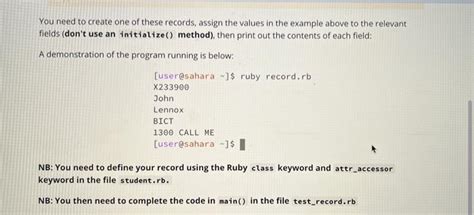 solved description record declarations in ruby complete and