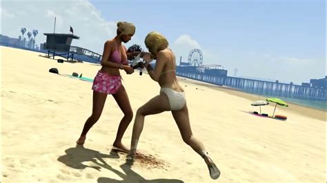 Gta 5 Sexy Bikini Girl Knife Fight Youtube