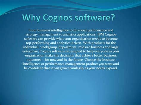 Cognos Crm Presentation Ppt