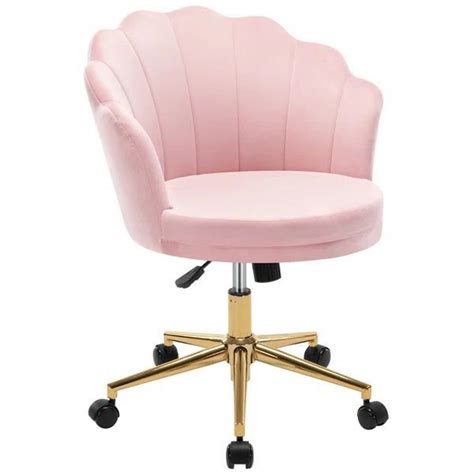 Elevate Your Home Office With This Modern Pink Velvet Swivel Task Chair