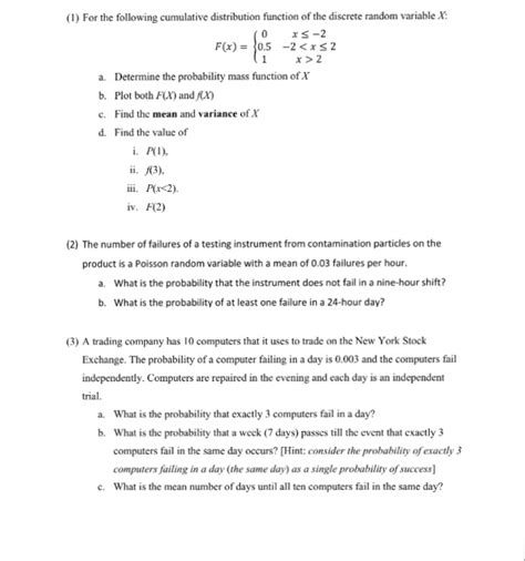 solved for the following cumulative distribution function of