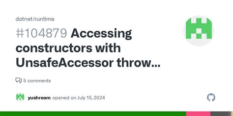Accessing Constructors With UnsafeAccessor Throws Exception On Generic Types In NET Issue